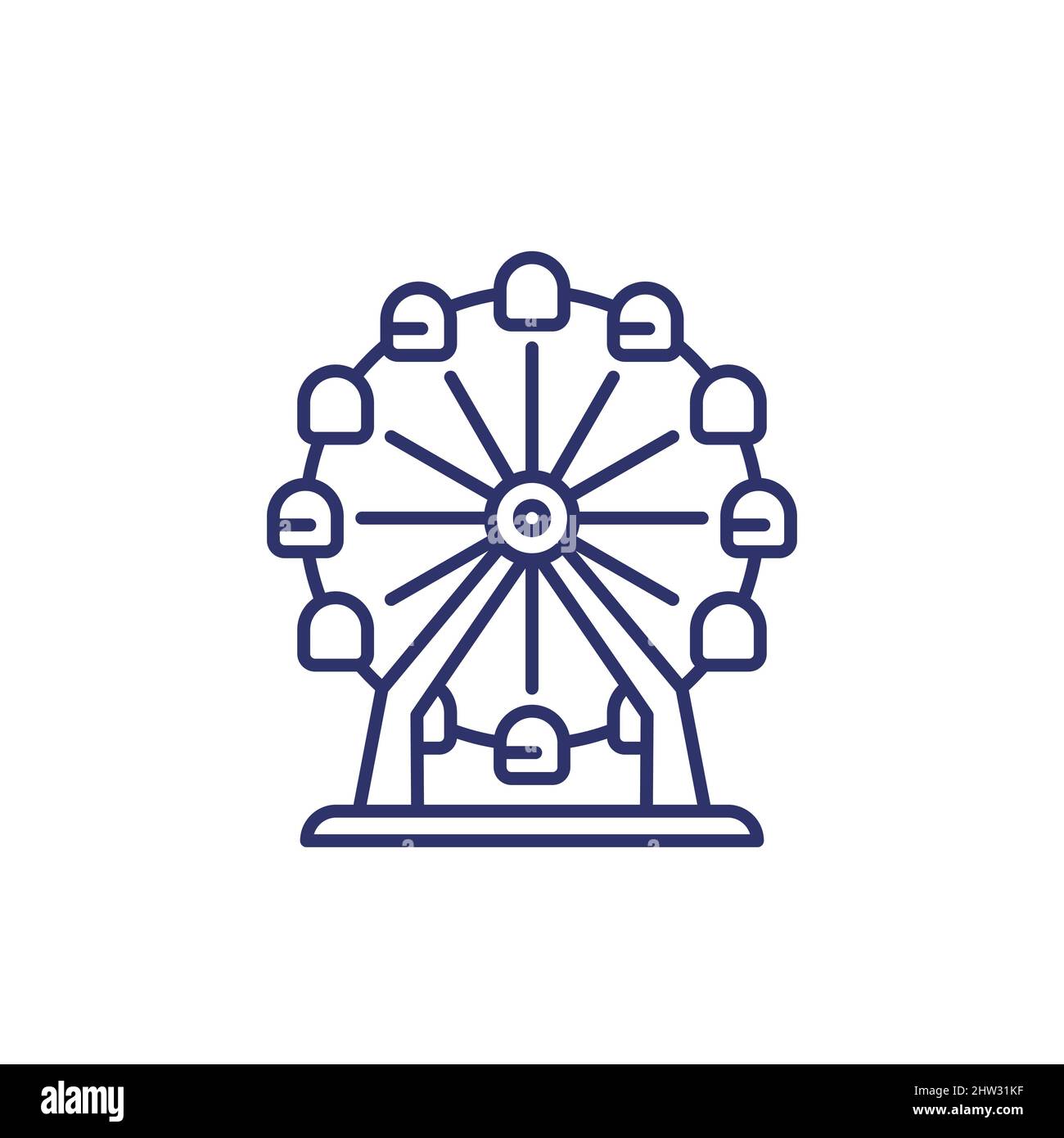 Ferris wheel line icon on white, vector Stock Vector Image & Art - Alamy