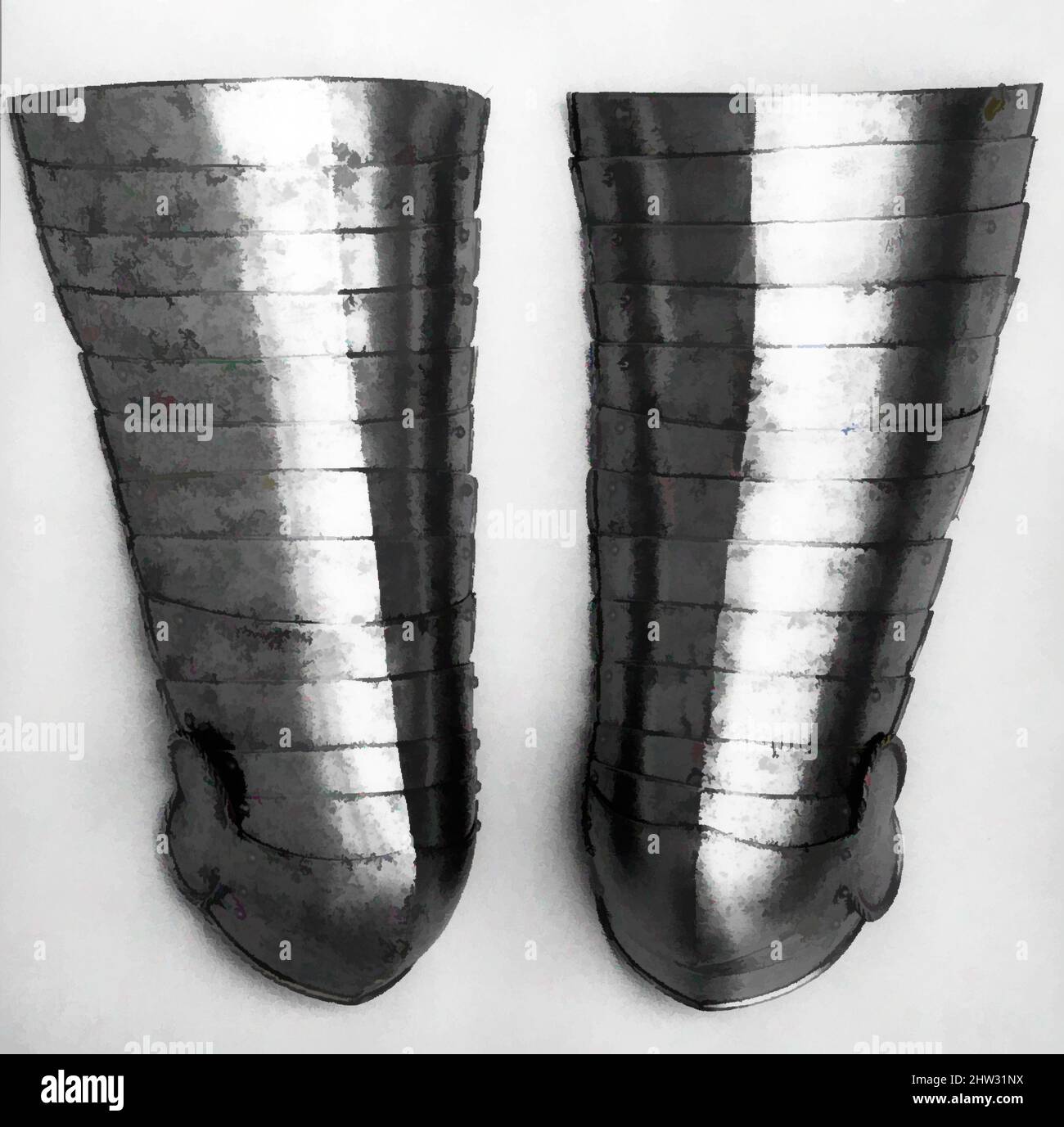 Art inspired by Pair of Thigh Defenses (Cuisses) with Knee Defenses ...