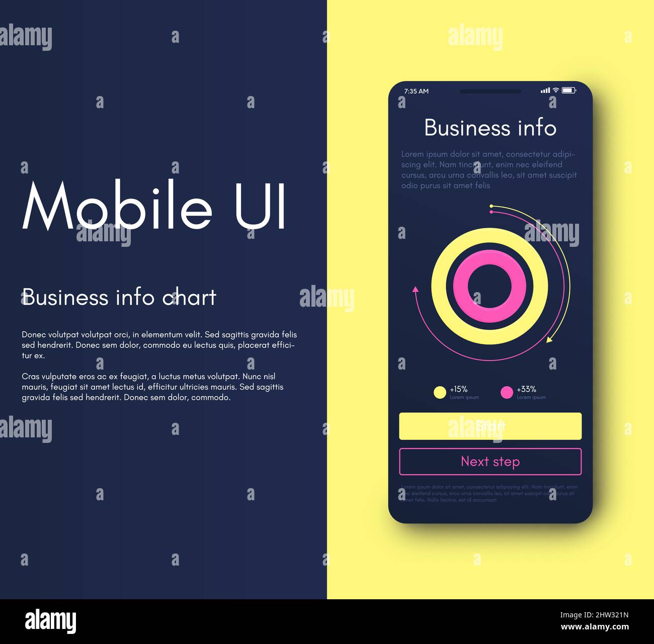 Vector graphics infographics with mobile phone. Template for creating ...