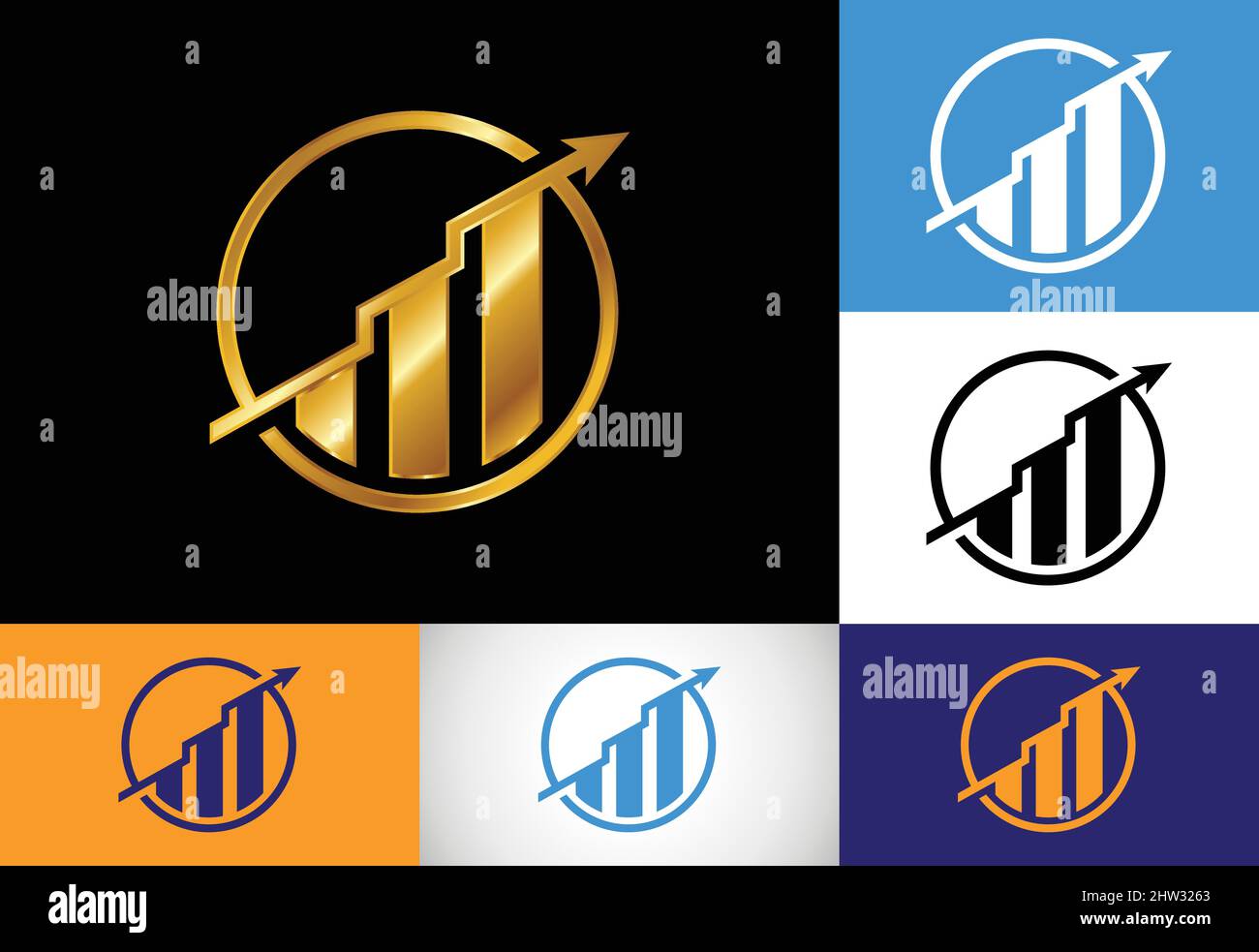 Multiple color variation finance and accounting logo design vector ...