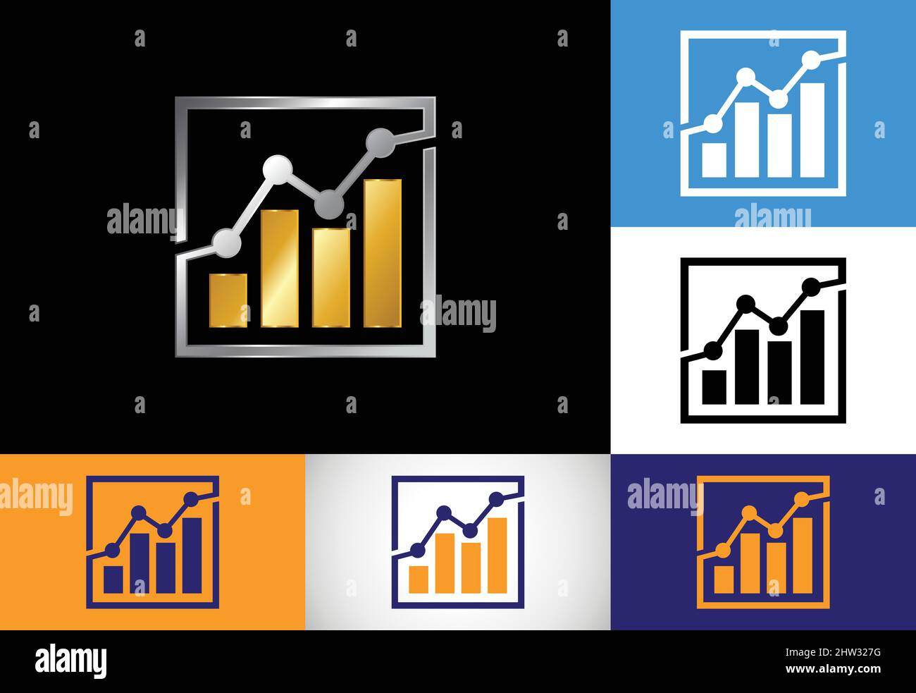Multiple color variation finance and accounting logo design vector ...