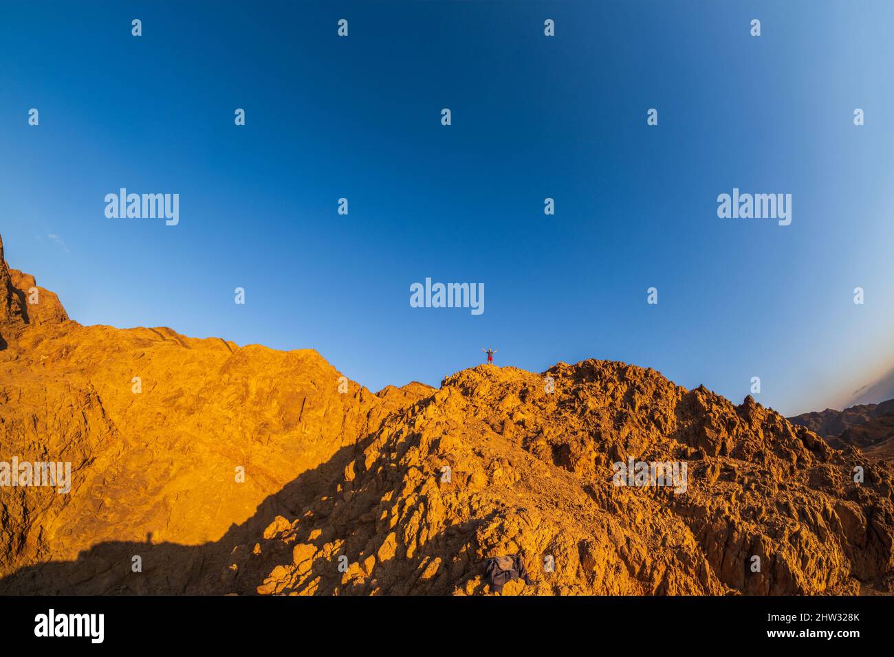 panorama in mountain range at sinai egypt similar to Martian landscapes ...