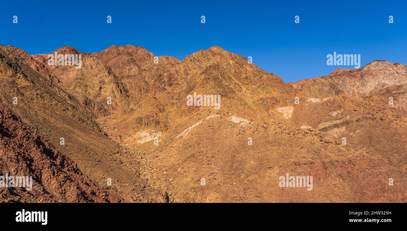 panorama in mountain range at sinai egypt similar to Martian landscapes ...