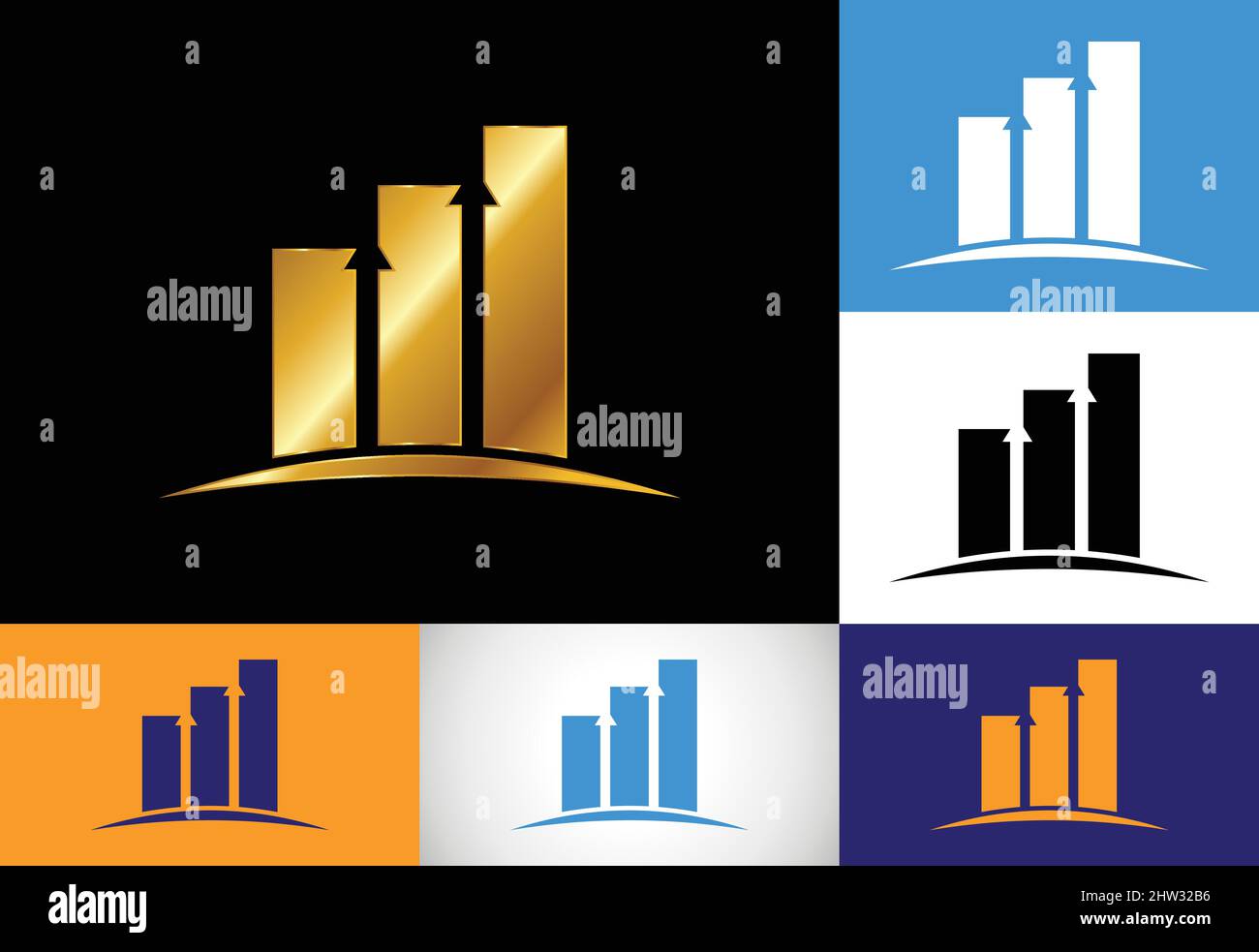 Multiple color variation finance and accounting logo design vector ...