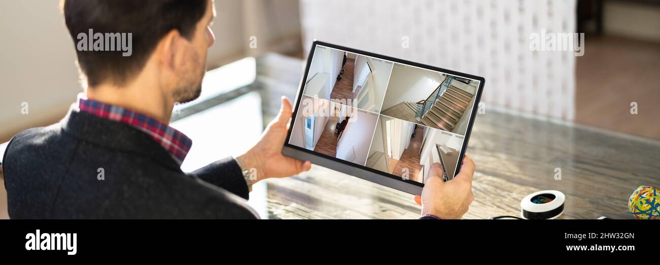 Surveillance Video Camera View Using Security System Stock Photo - Alamy