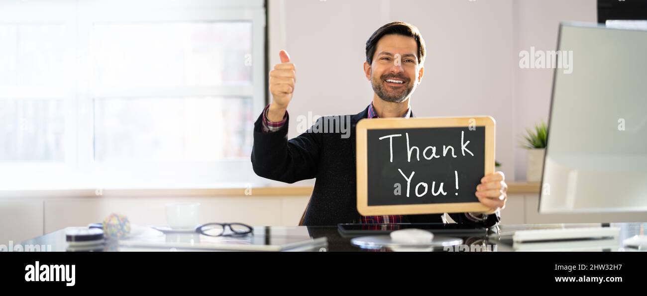 Thank You Corporate Job Appreciation Sign. Grateful Business Man Stock ...
