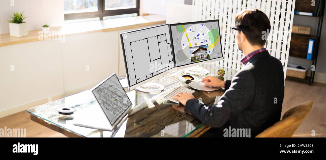 Real Estate House Property Search Online On Computer Stock Photo - Alamy