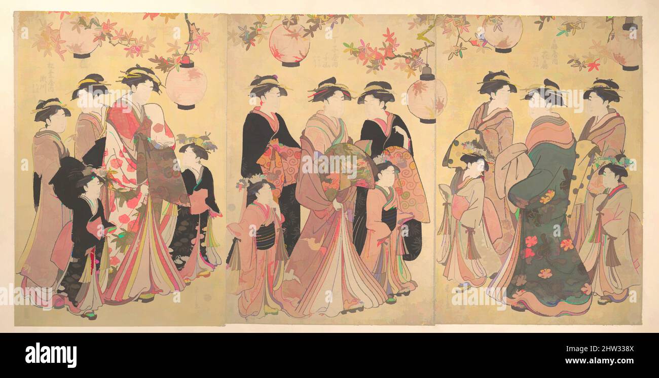 Art inspired by The Yoshiwara Parade in Autumn, Edo period (1615–1868 ...