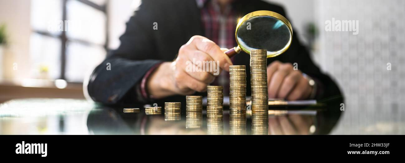 Analyze And Monitor Budget Increase. Bank Expenses Investigation Stock ...