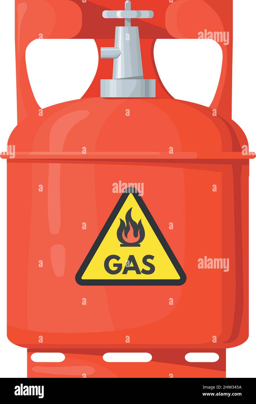 Gas container. Red metal fuel barrel icon isolated on white background ...