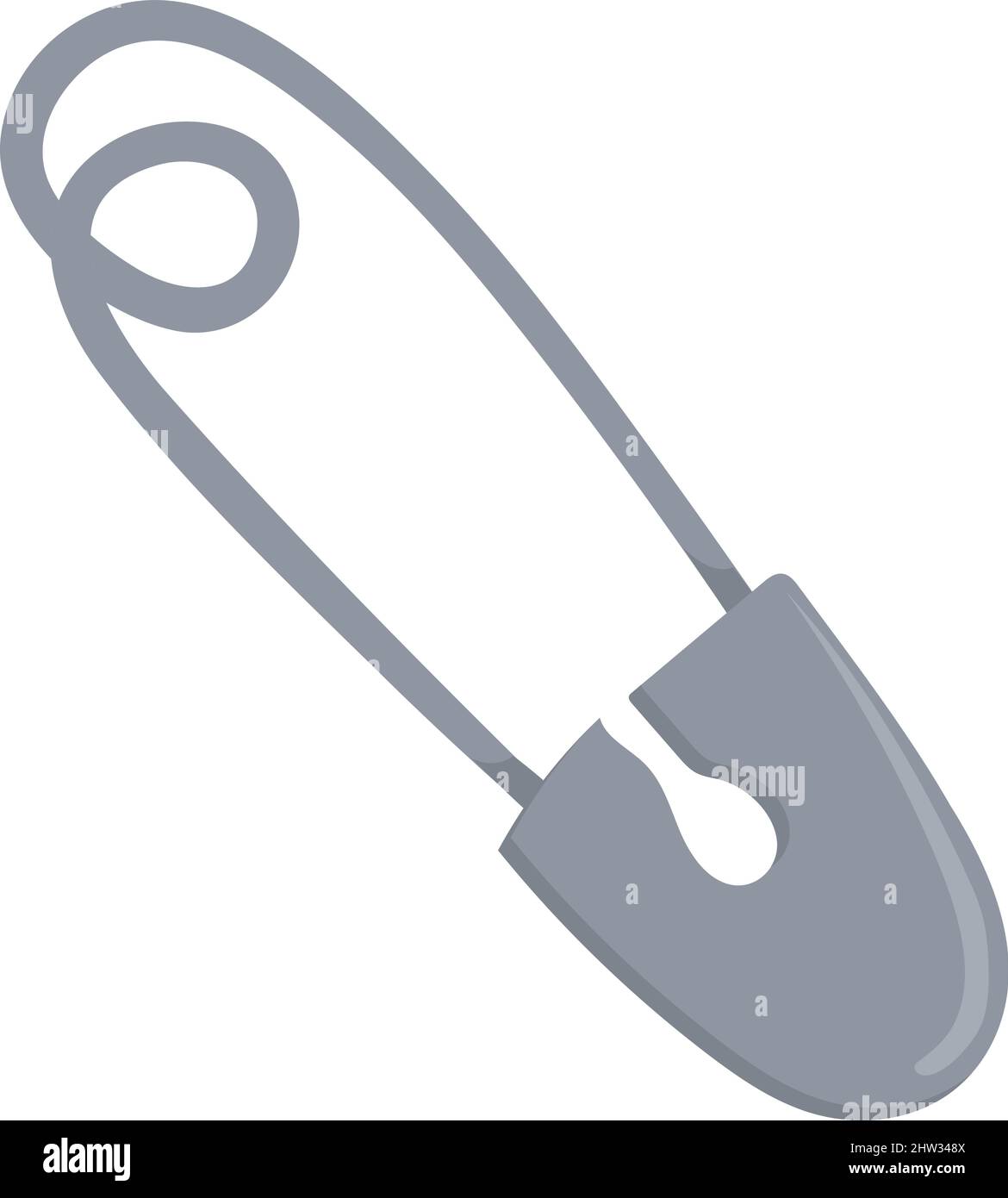 Safety pin icon. Metal fastener. Cartoon clasp isolated on white ...