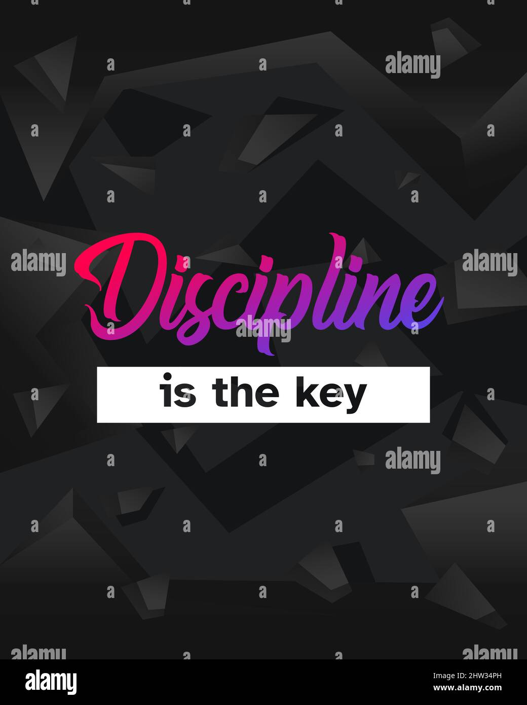 Discipline is the key, poster design, vector Stock Vector Image & Art ...