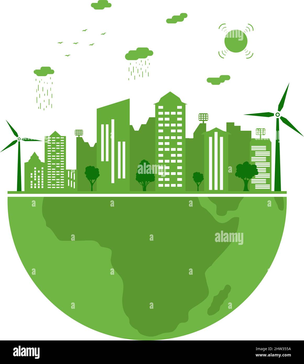 Ecological city and environment conservation. Concept of planet earth ...