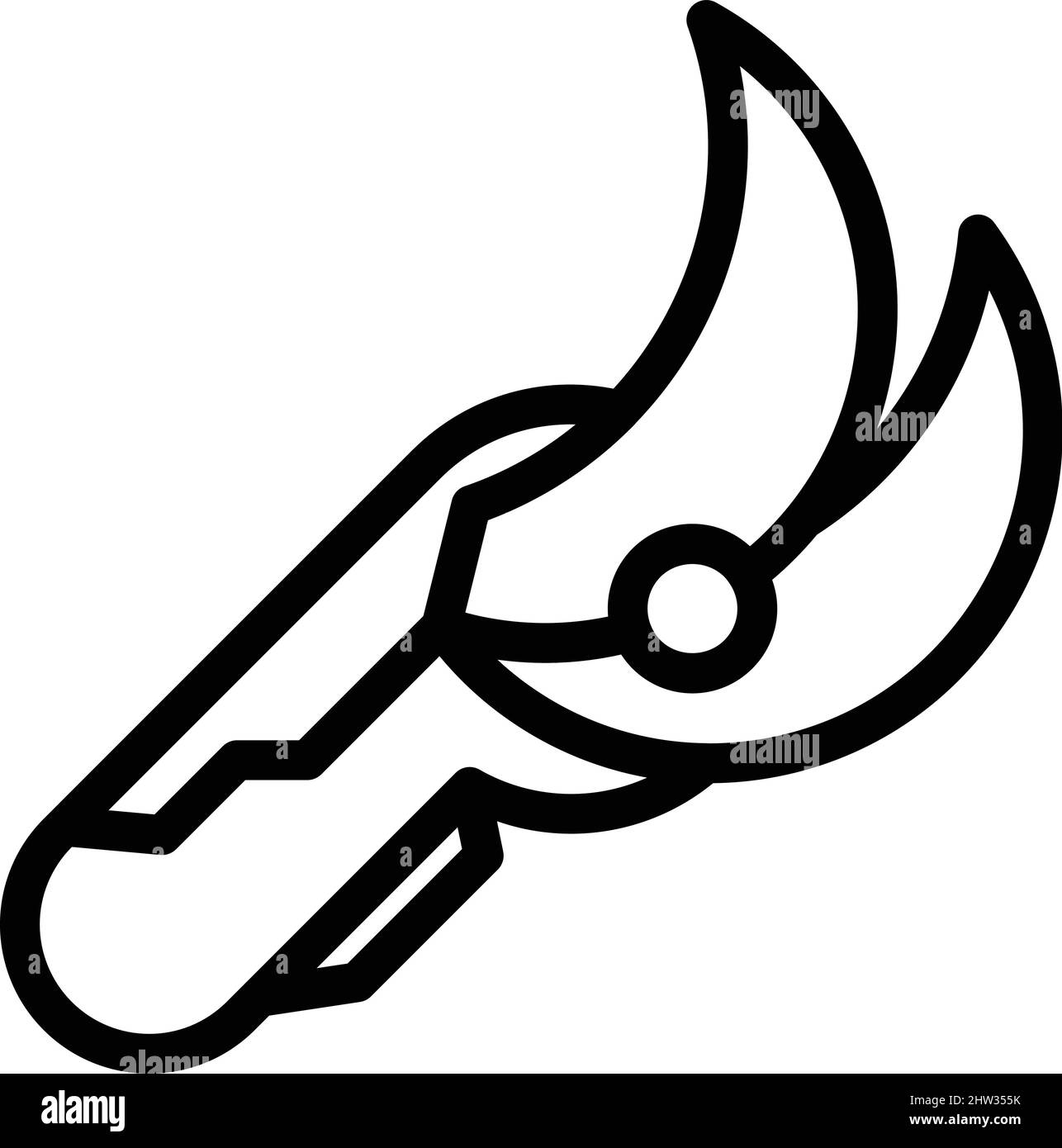 Scissors bush icon outline vector. Agriculture tool. Cutting plant ...