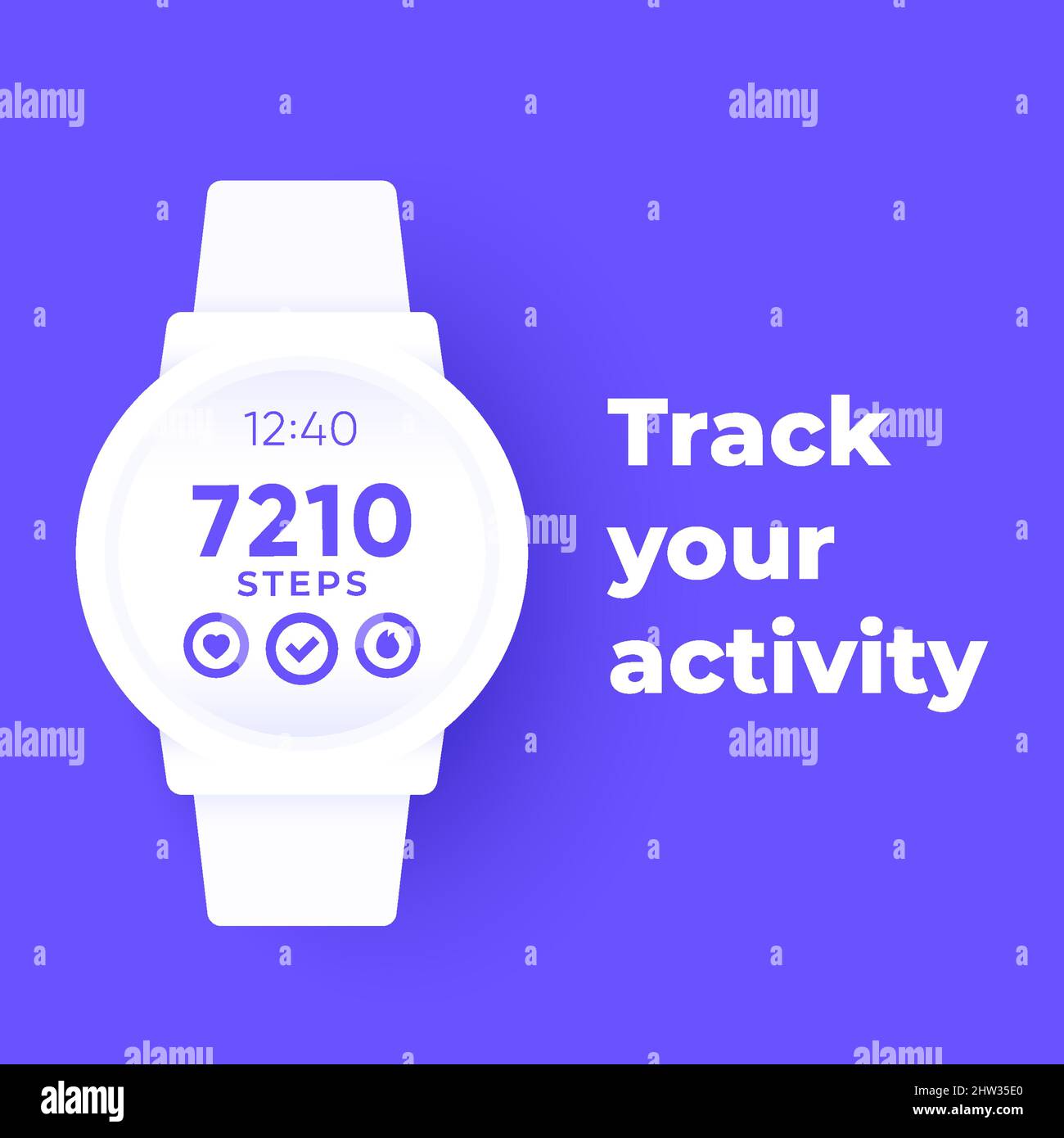 Smart watch with fitness app, activity tracker Stock Vector Image & Art ...