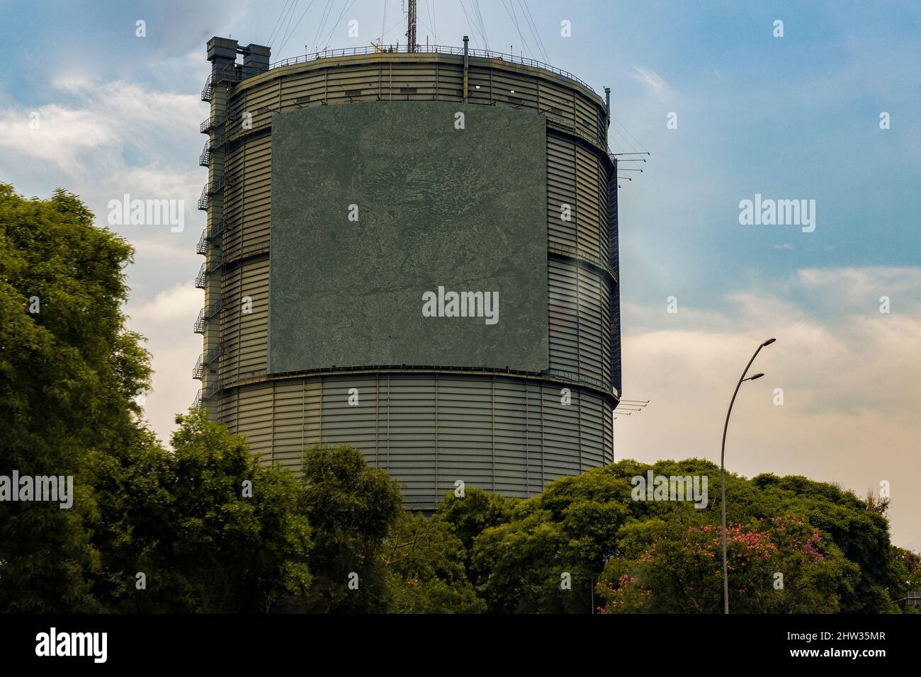 spectacular disused gas tank in the city of Buenos Aires Stock Photo ...