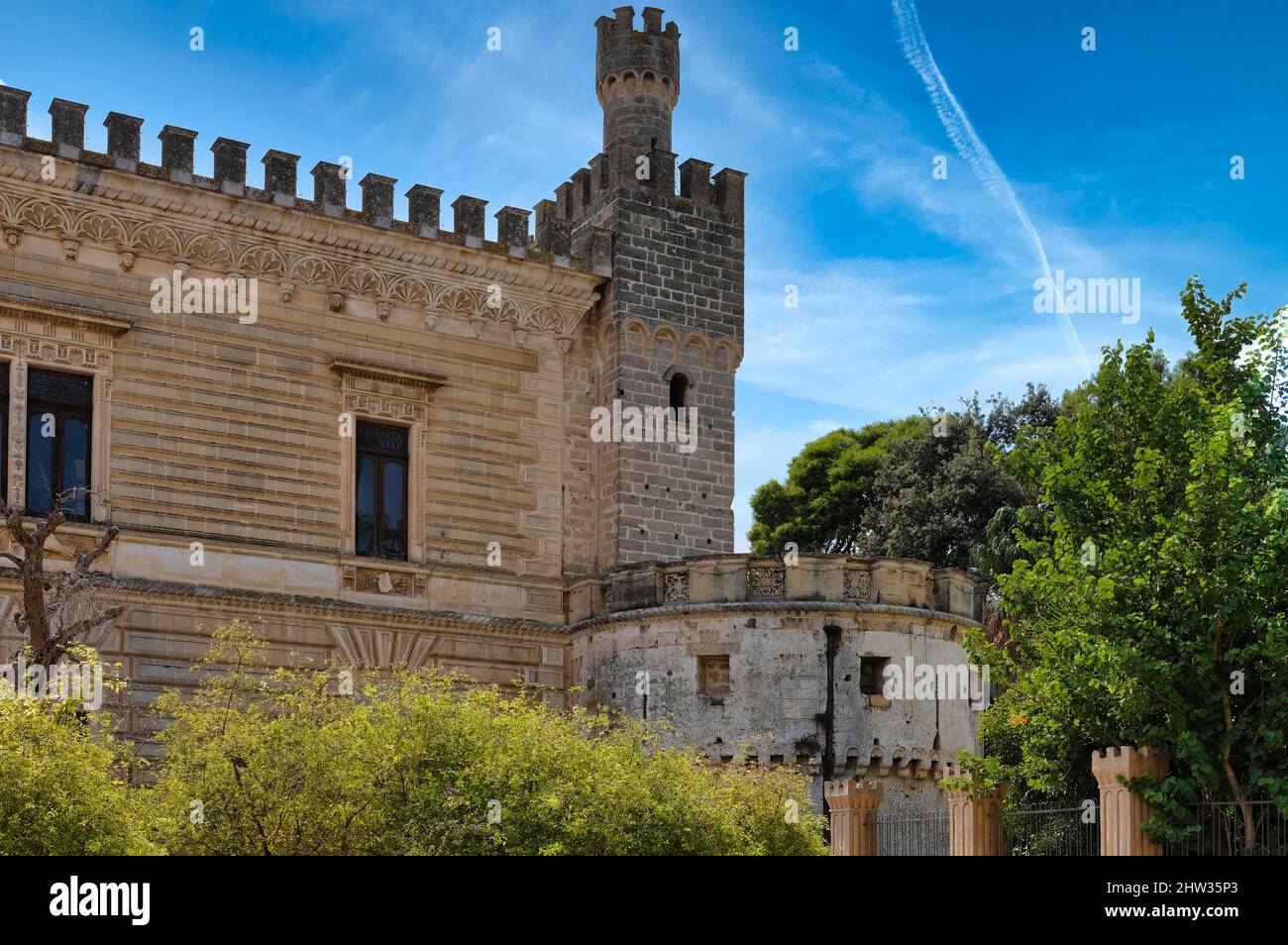 Nardo in Apulia, Italy. Castle view - Castello Acquaviva Stock Photo ...