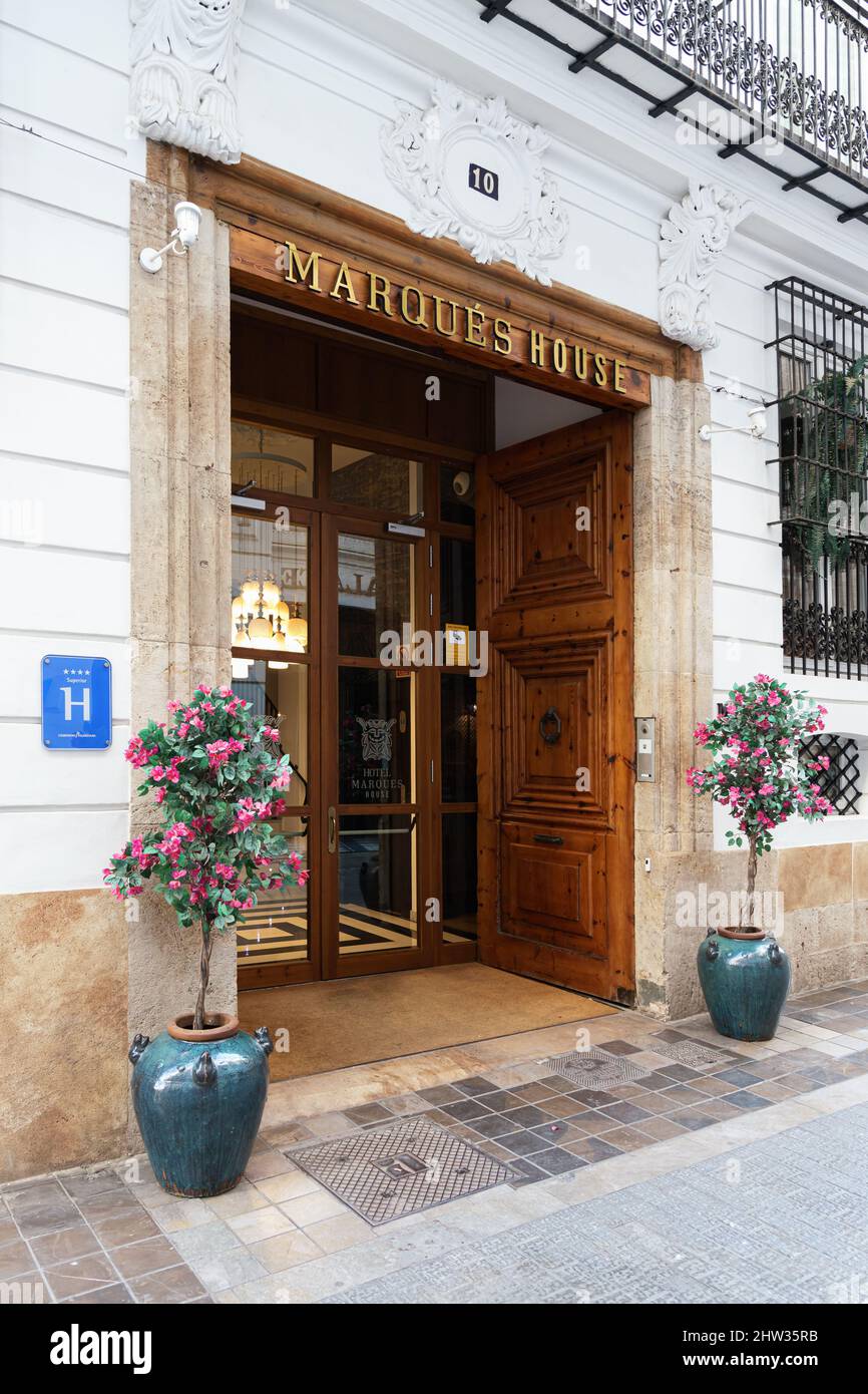 VALENCIA, SPAIN - MARCH 02, 2022: Marques House is a luxury hotel ...