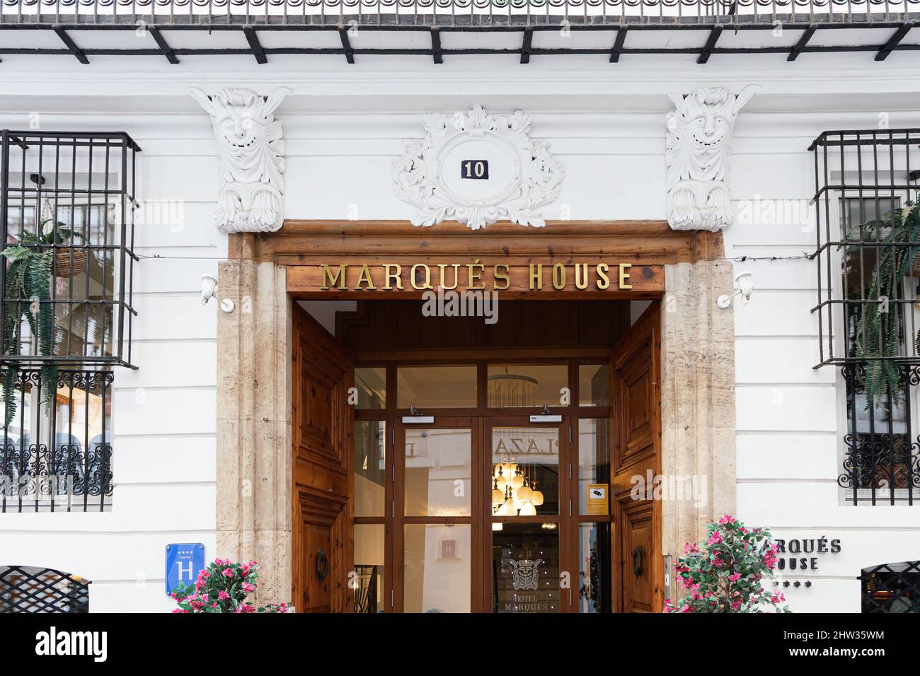 VALENCIA, SPAIN - MARCH 02, 2022: Marques House is a luxury hotel ...