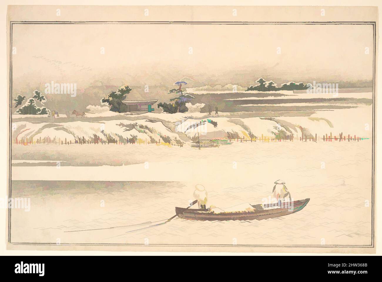 Art inspired by Book of Ehon Ginsekai (The World in Silver), Edo period ...