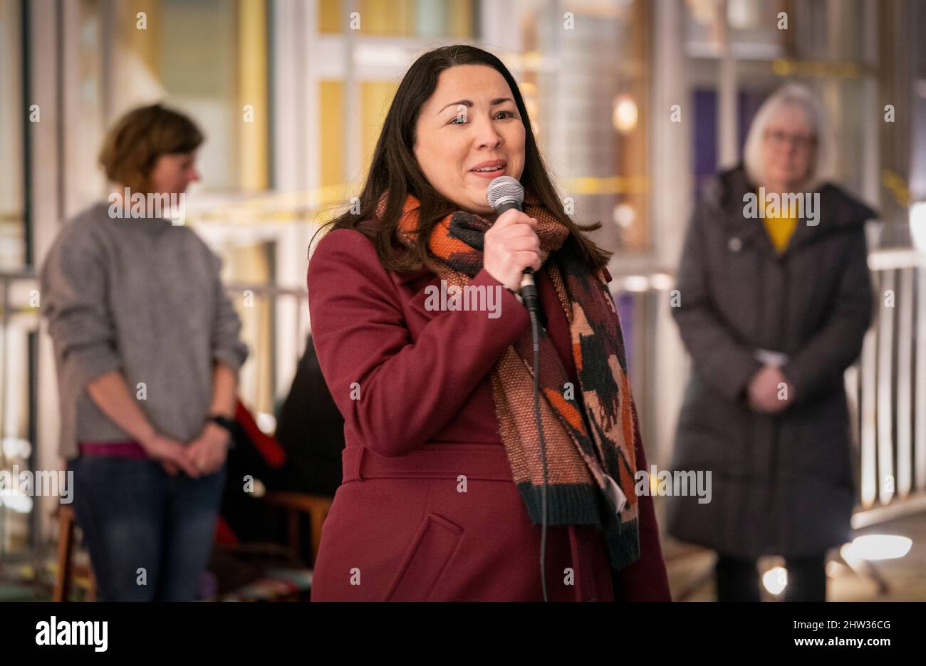 Scottish Labour's Monica Lennon MSP speaks at a memorial protest ...