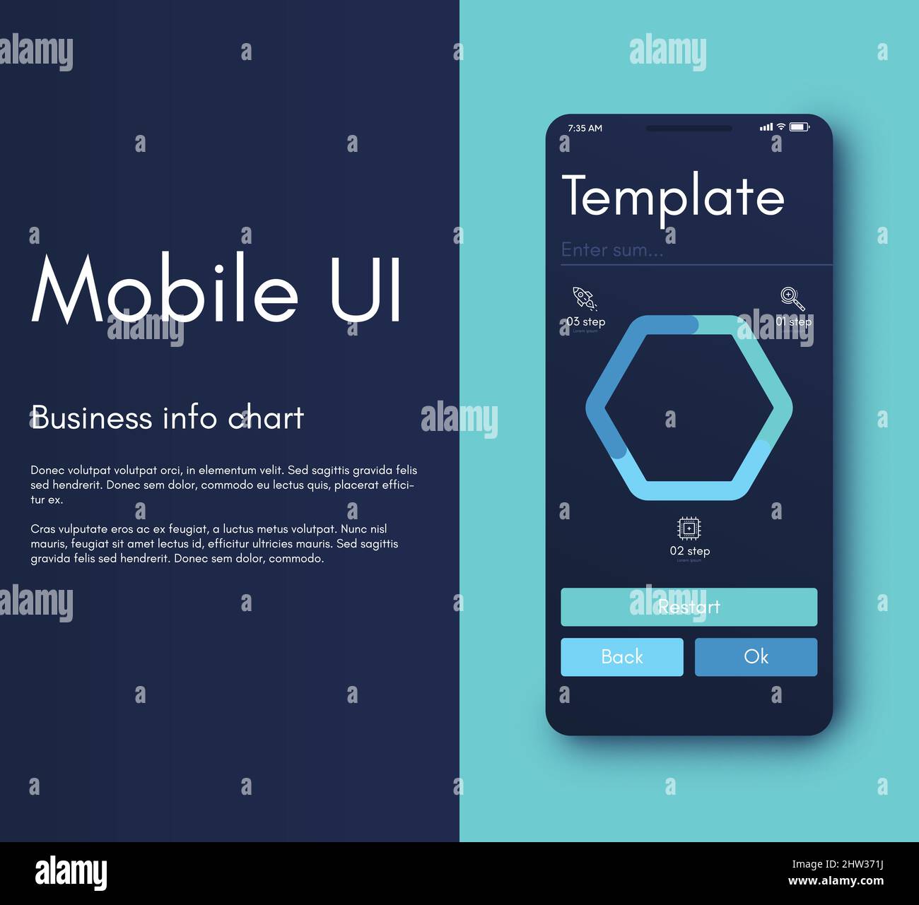 Vector graphics infographics with mobile phone. Template for creating ...