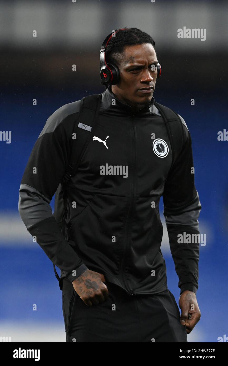 Nile Ranger #22 of Boreham Wood looks around Goodison Park prior to the ...