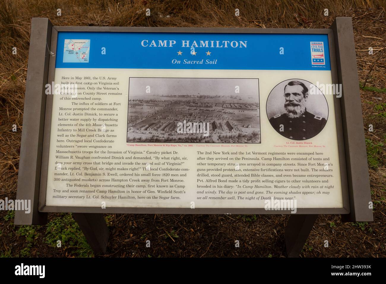 Camp Hamilton on Sacred Soil plaque near Fort Monroe Hampton Roads ...