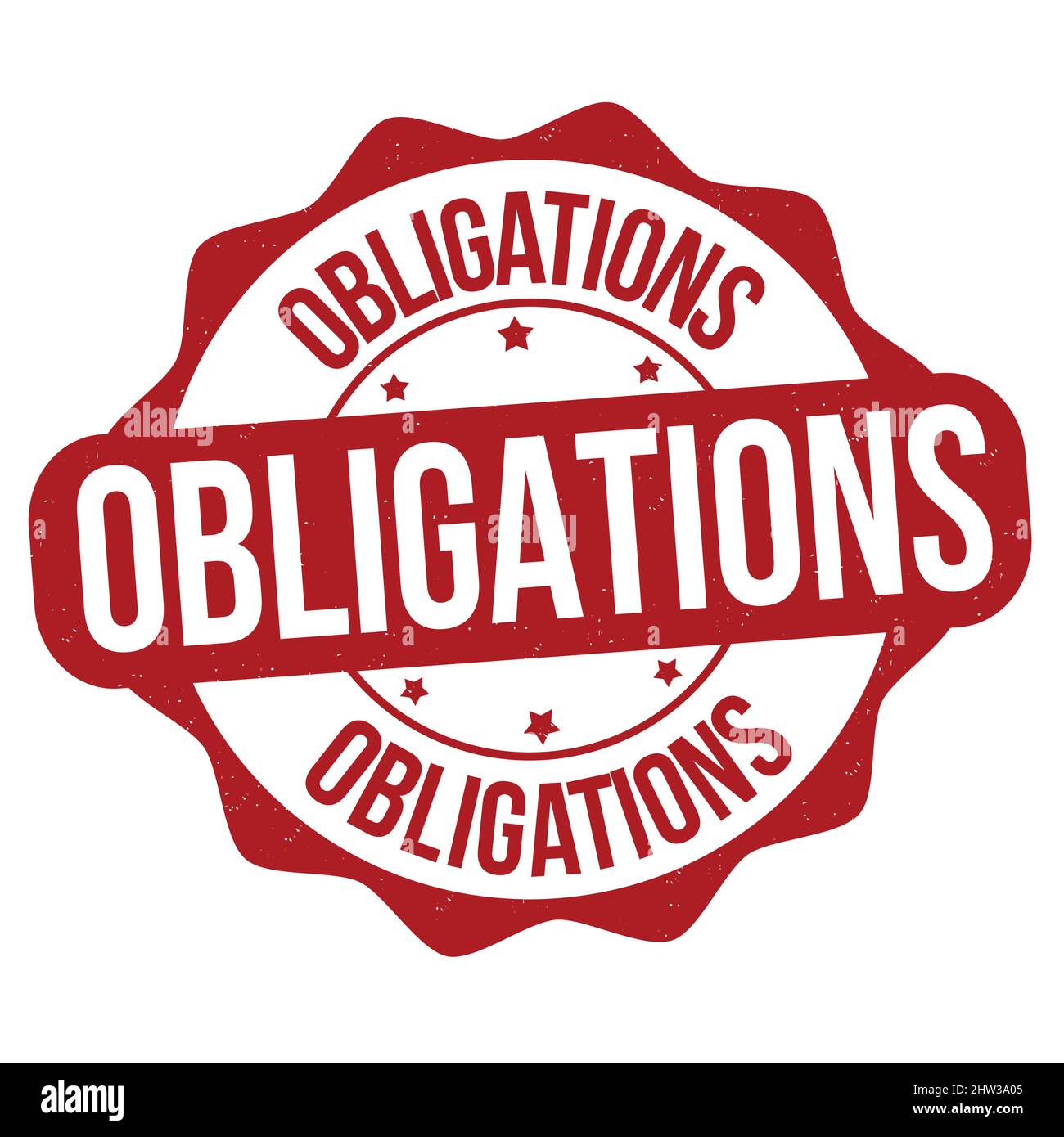 Obligations grunge rubber stamp on white background, vector ...