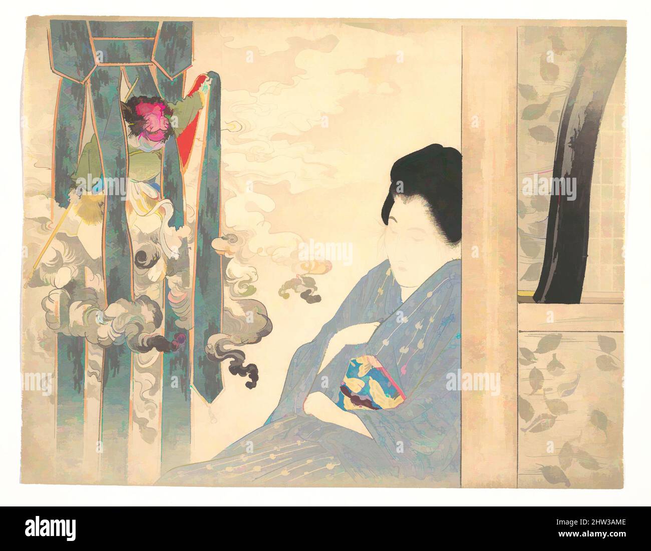 Art inspired by (Frontispiece to) 'Fukuro Monogatari', (by) Izumi Kyoka ...