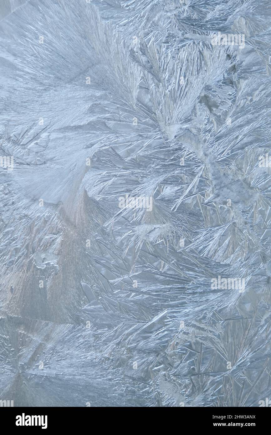Winter background, frost on window closeup view Stock Photo - Alamy