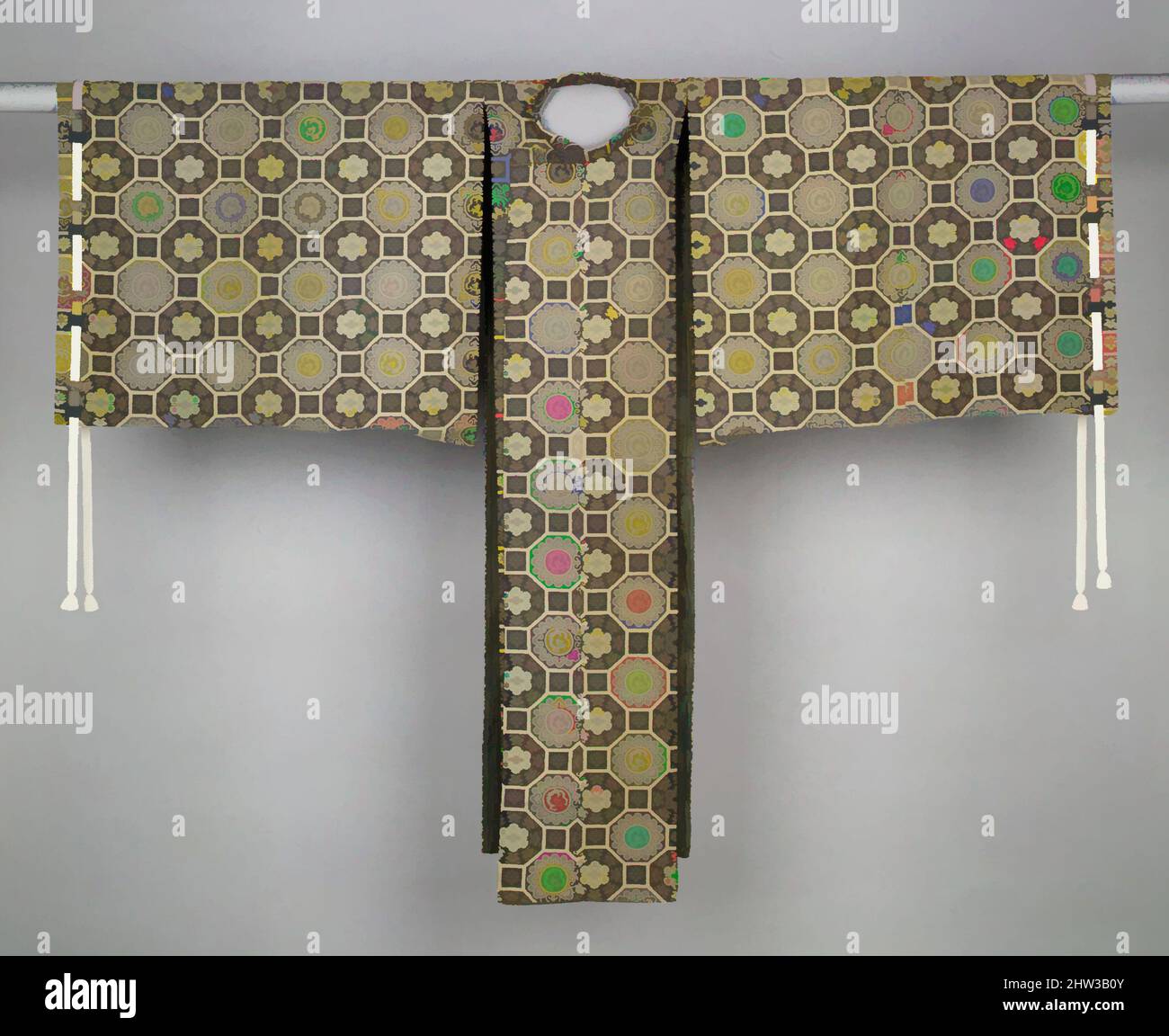 Art inspired by 紺地蜀江模様狩衣, Noh Costume (Kariginu) with Geometric Pattern ...