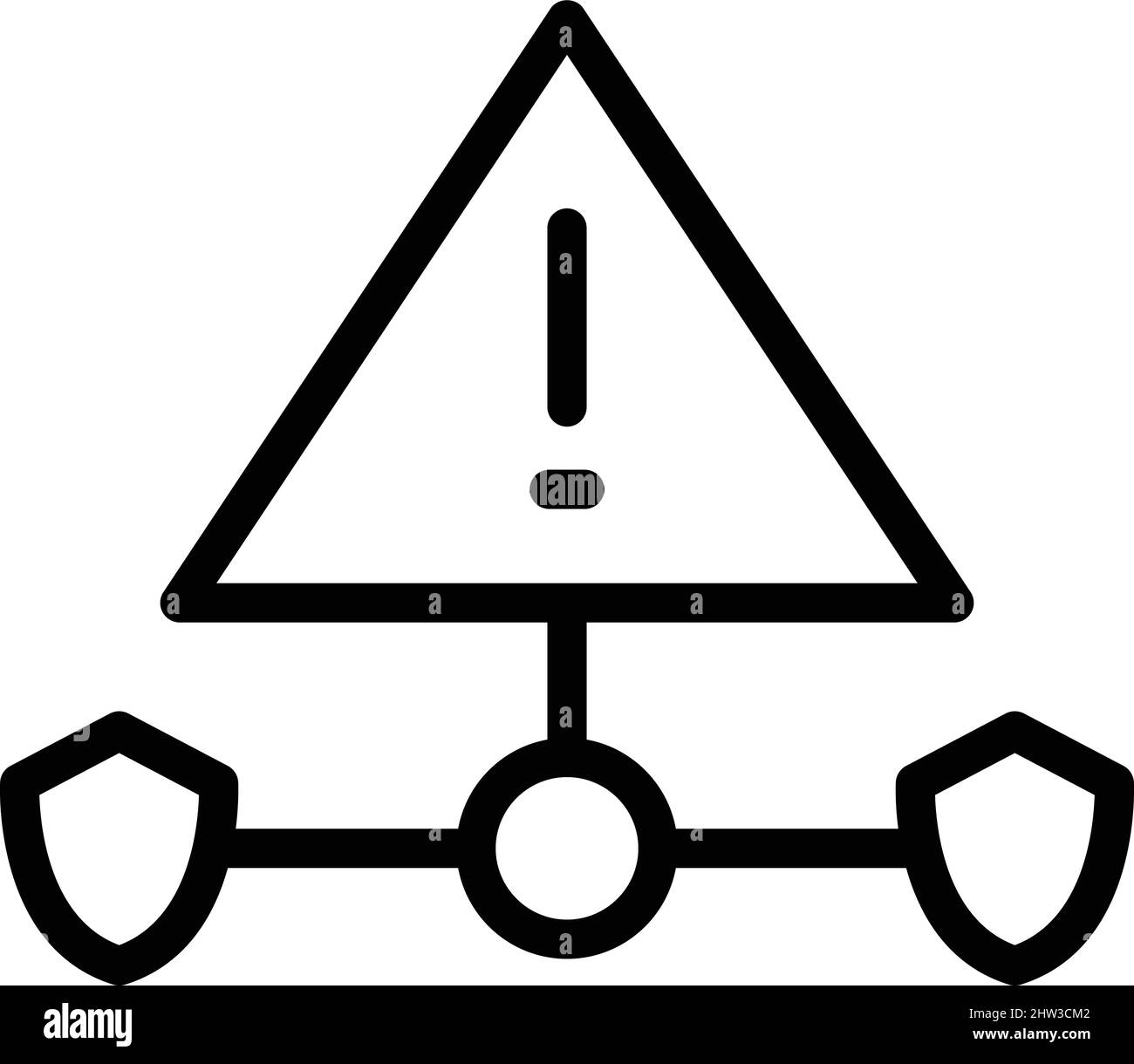 Network alert icon outline vector. Secure password. Safety antivirus ...