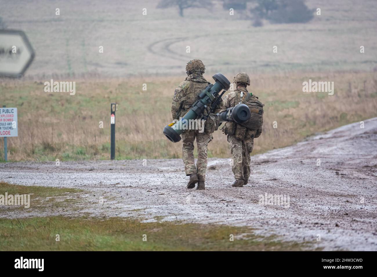 British army soldiers completing an 8 mile combat fitness test tabbing ...