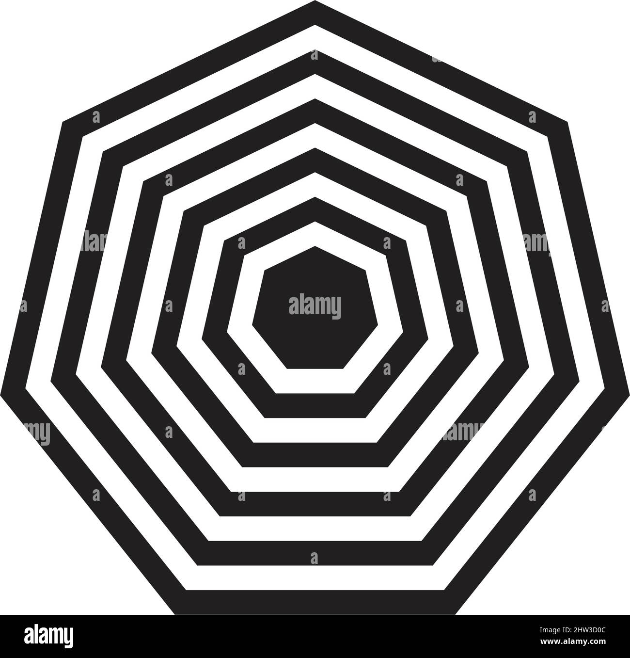 Abstract heptagon lines vector geometric shape for logo, web, print and ...