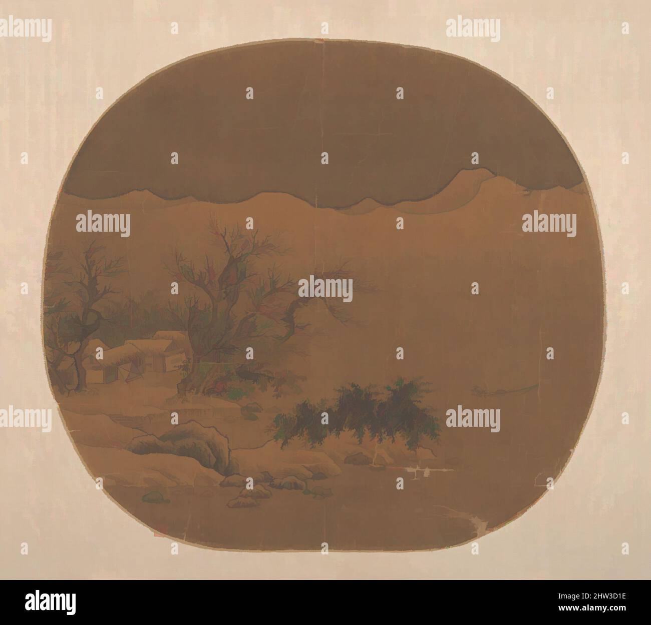 Art inspired by Landscape with Fishing Village and Boat on Lake, Ming ...