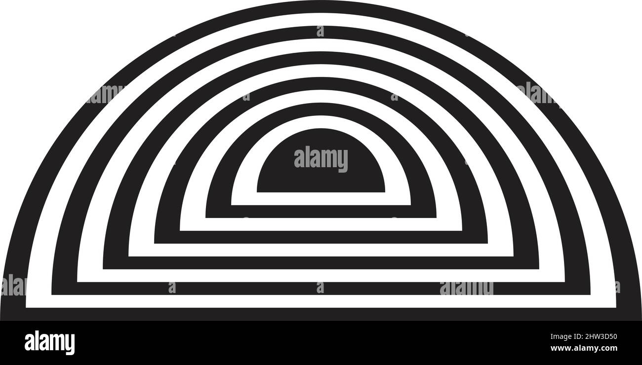 Abstract semicircle lines vector geometric shape for logo, web, print ...