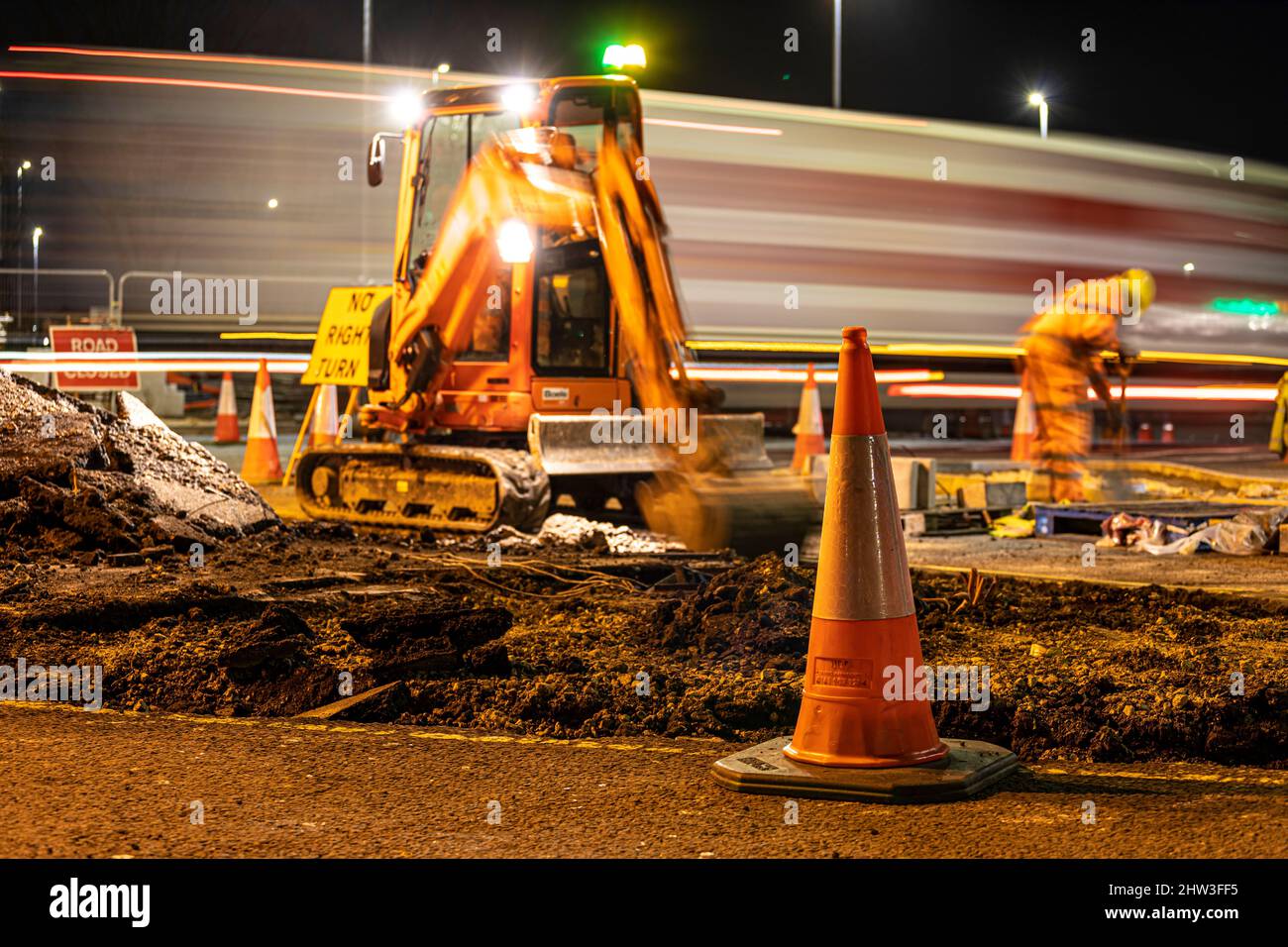 Small Earth Mover During Roadworks (timelapse Stock Photo - Alamy