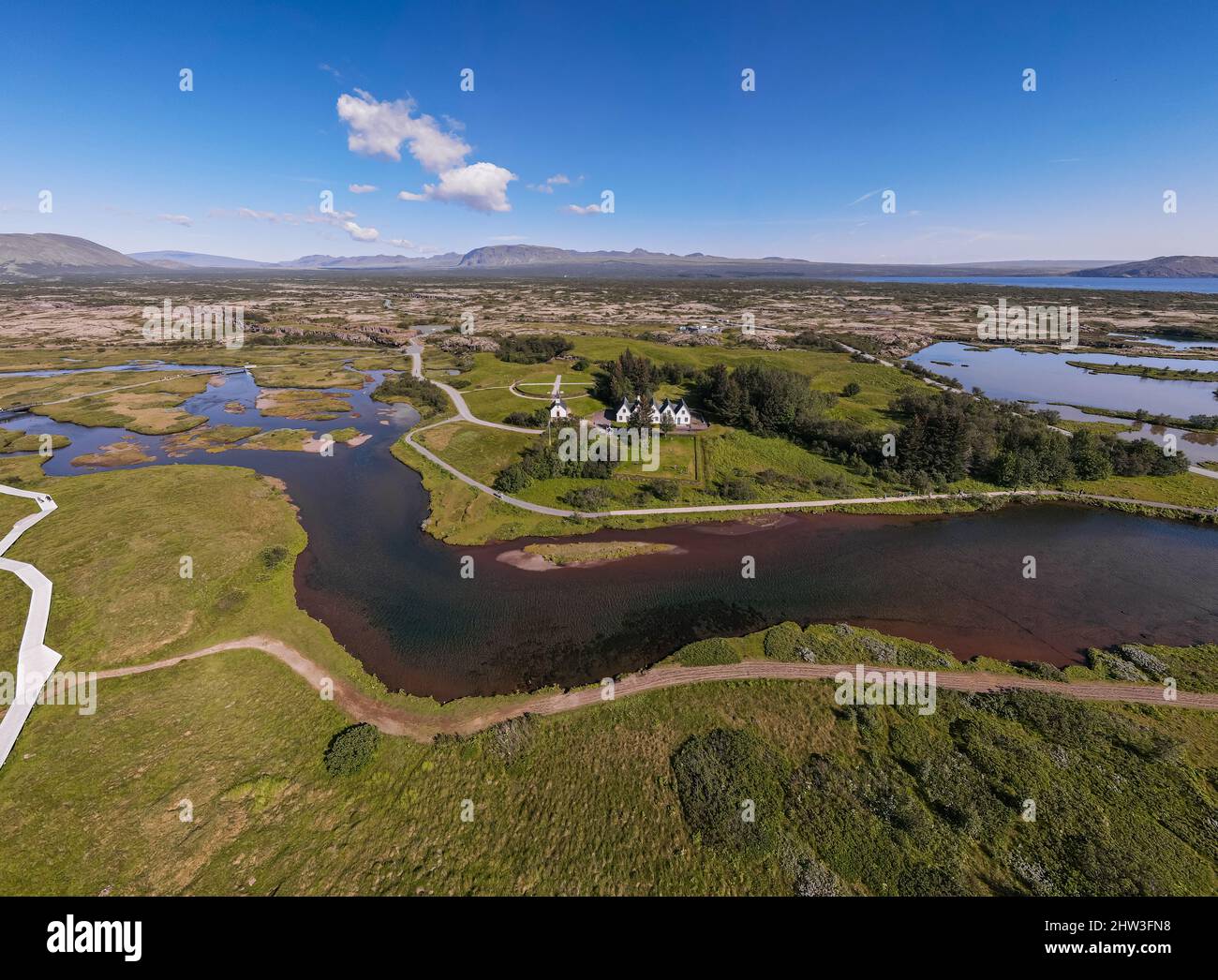 Thingvellir national park, Iceland's parliament, the Thingvellir Church ...