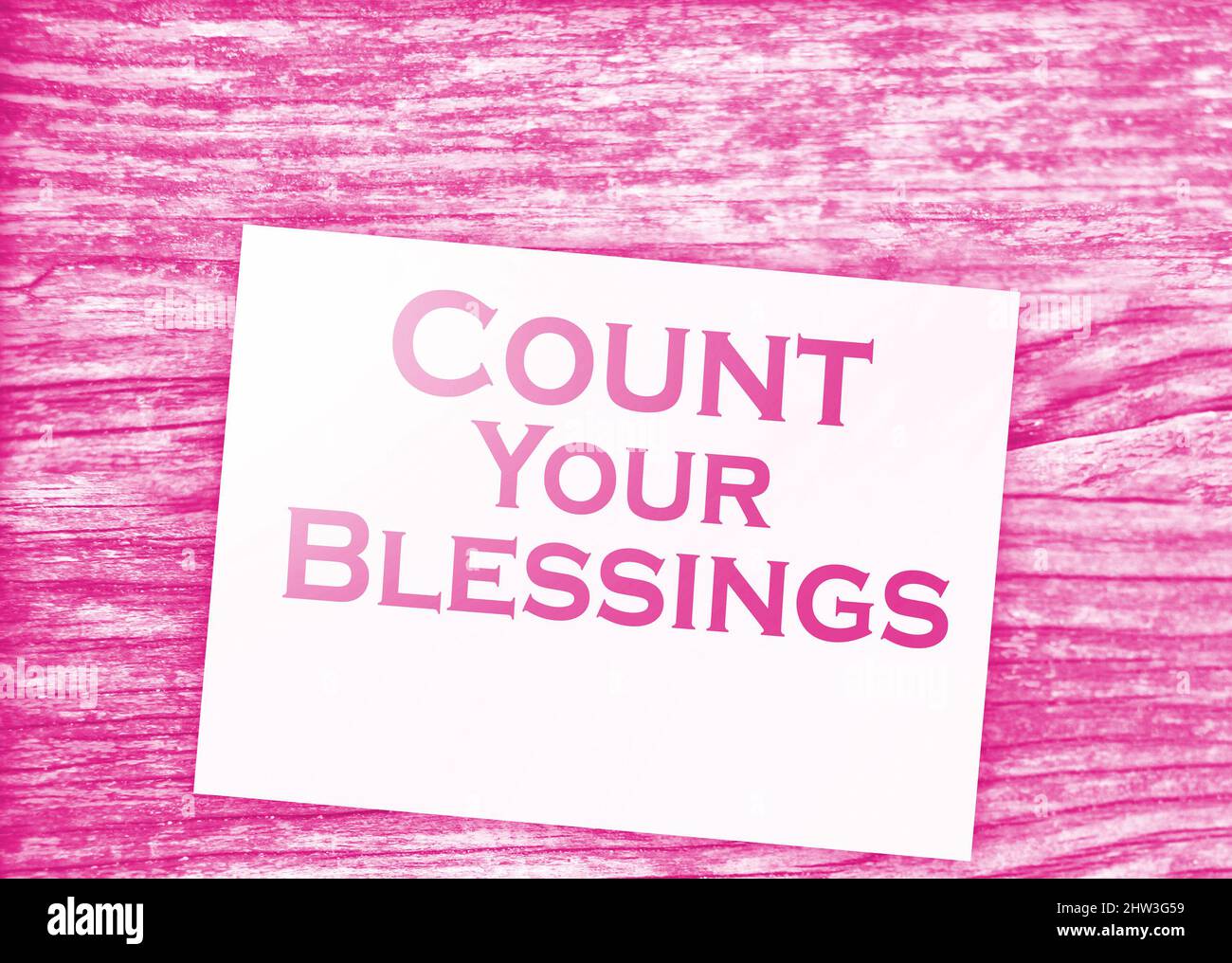 The phrase Count Your Blessings typed on a piece of paper and paper ...
