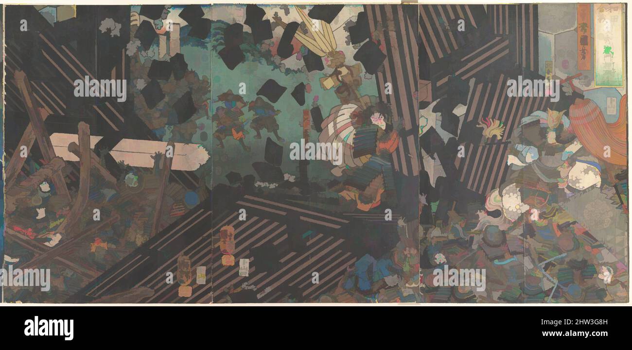 Album of 15 triptychs of polychrome woodblock prints hi-res stock ...