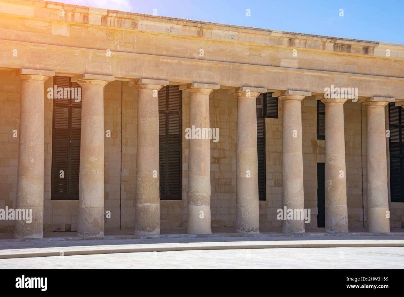A series of columns under the roof of the building Stock Photo - Alamy