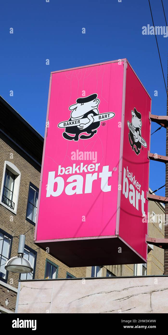 Nijmegen, Netherlands - February 27. 2022: Closeup of sign with logo ...