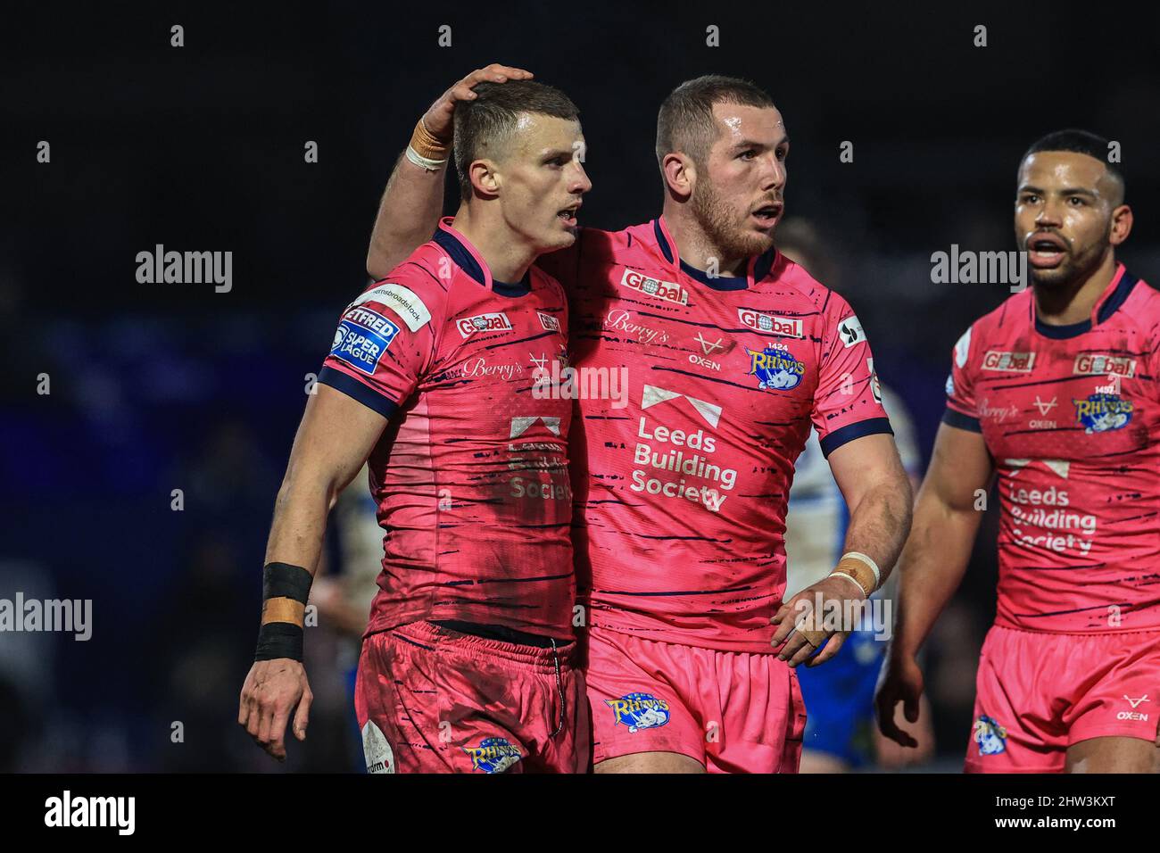 Ash Handley of Leeds Rhinos celebrates his try Stock Photo - Alamy