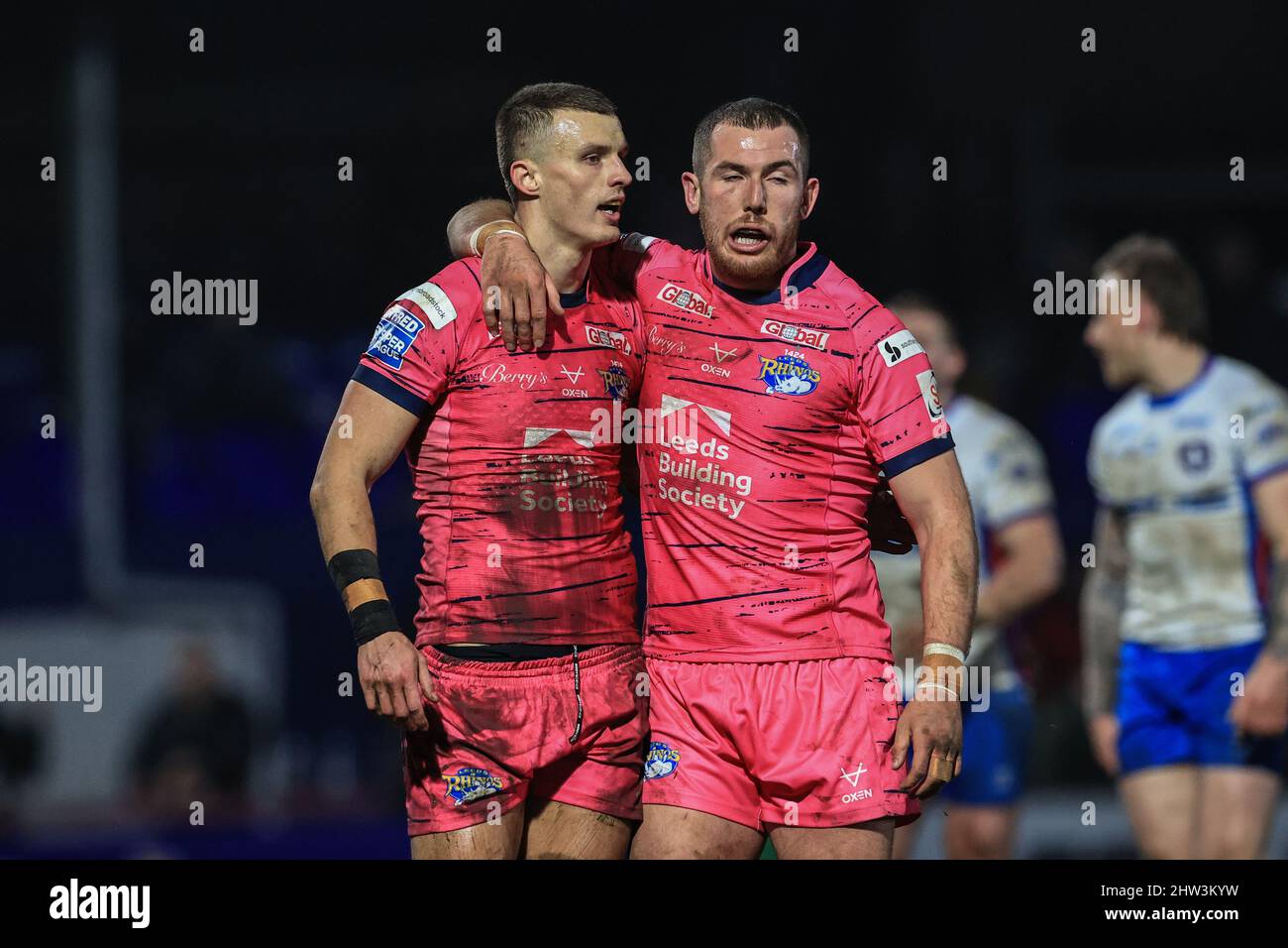 Ash Handley of Leeds Rhinos celebrates his try Stock Photo - Alamy