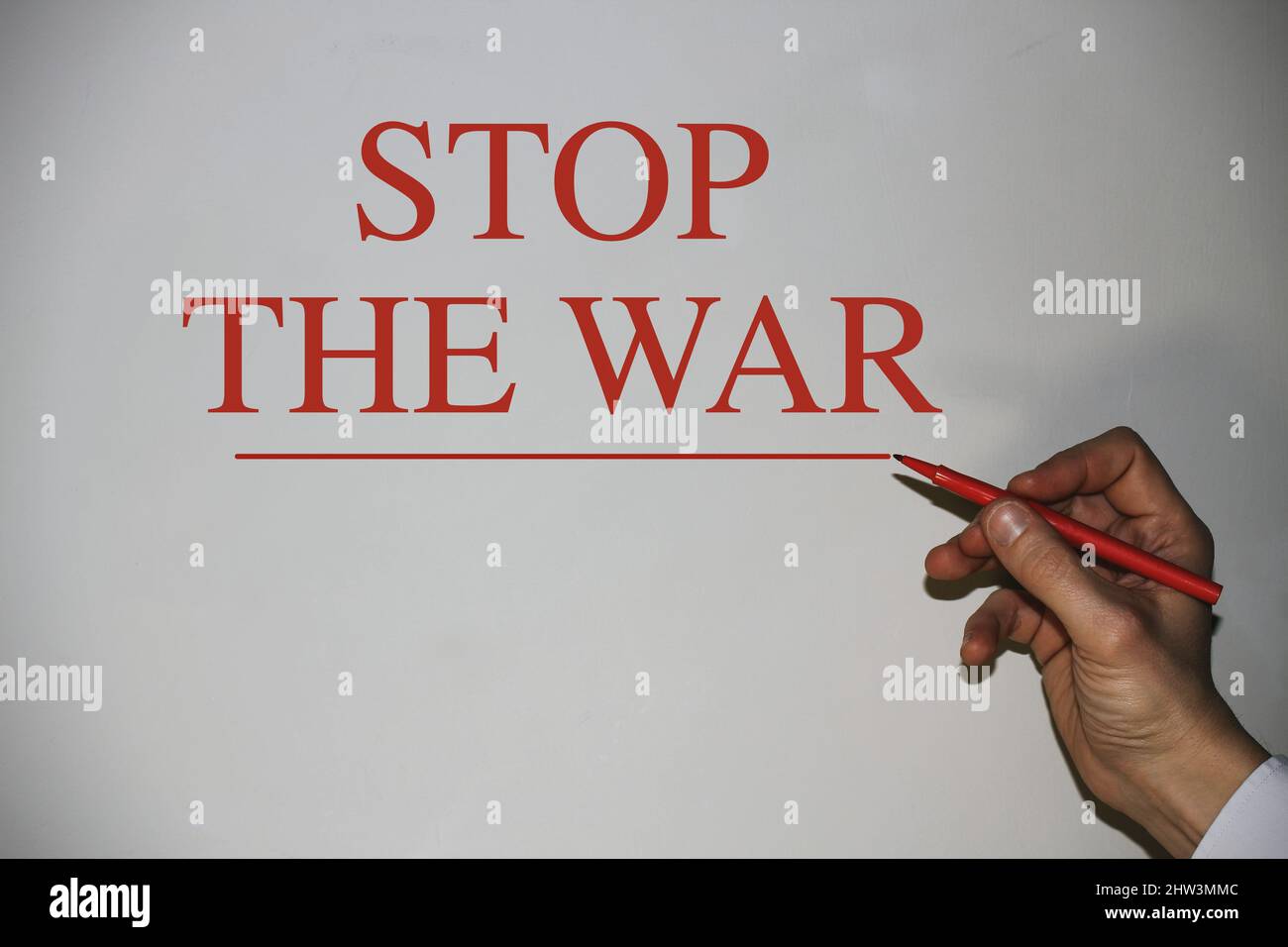 Lettering stop war hand drawn hi-res stock photography and images - Alamy