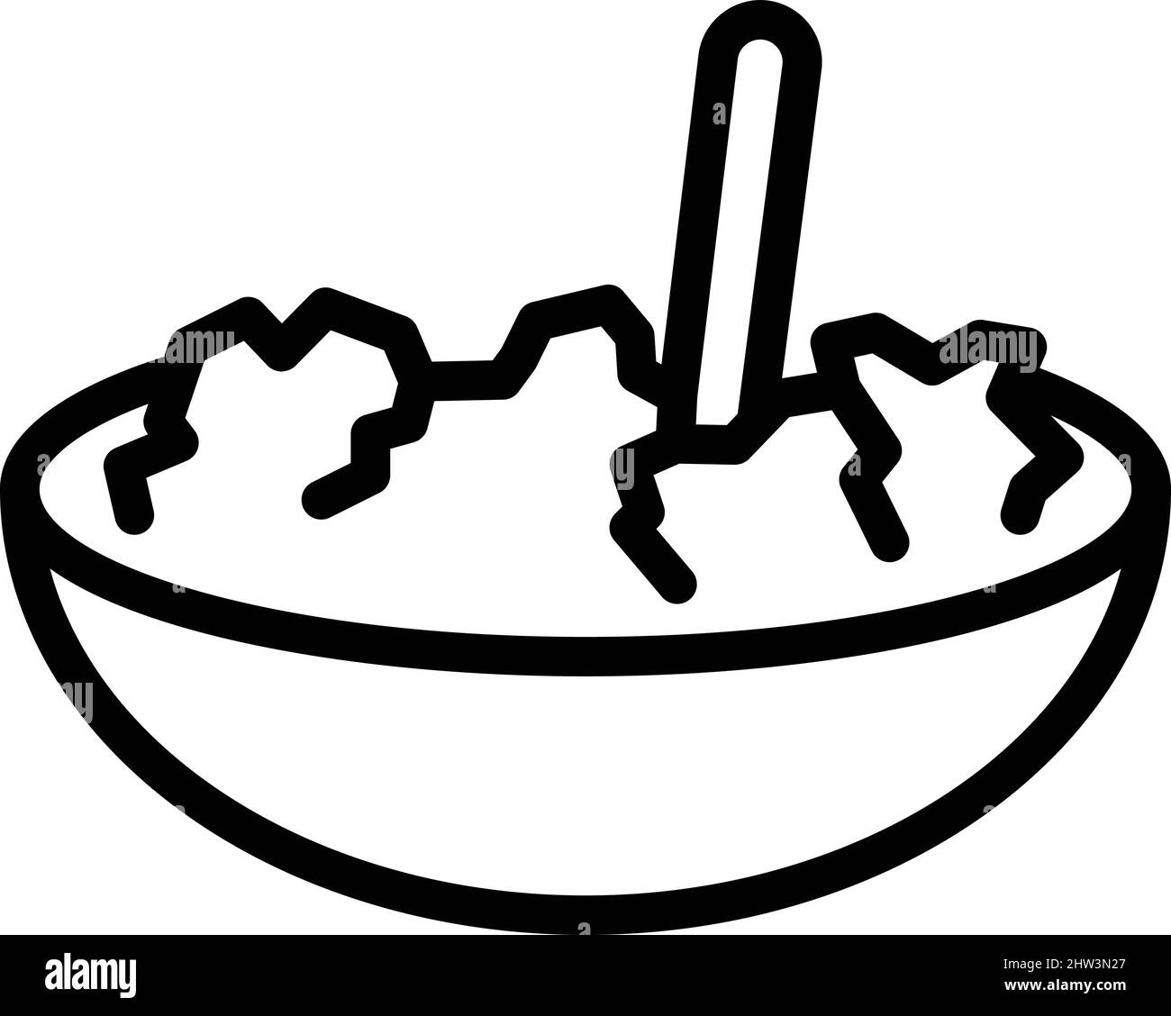 Cereal plates icon outline vector. Breakfast bowl. Spoon eating Stock ...