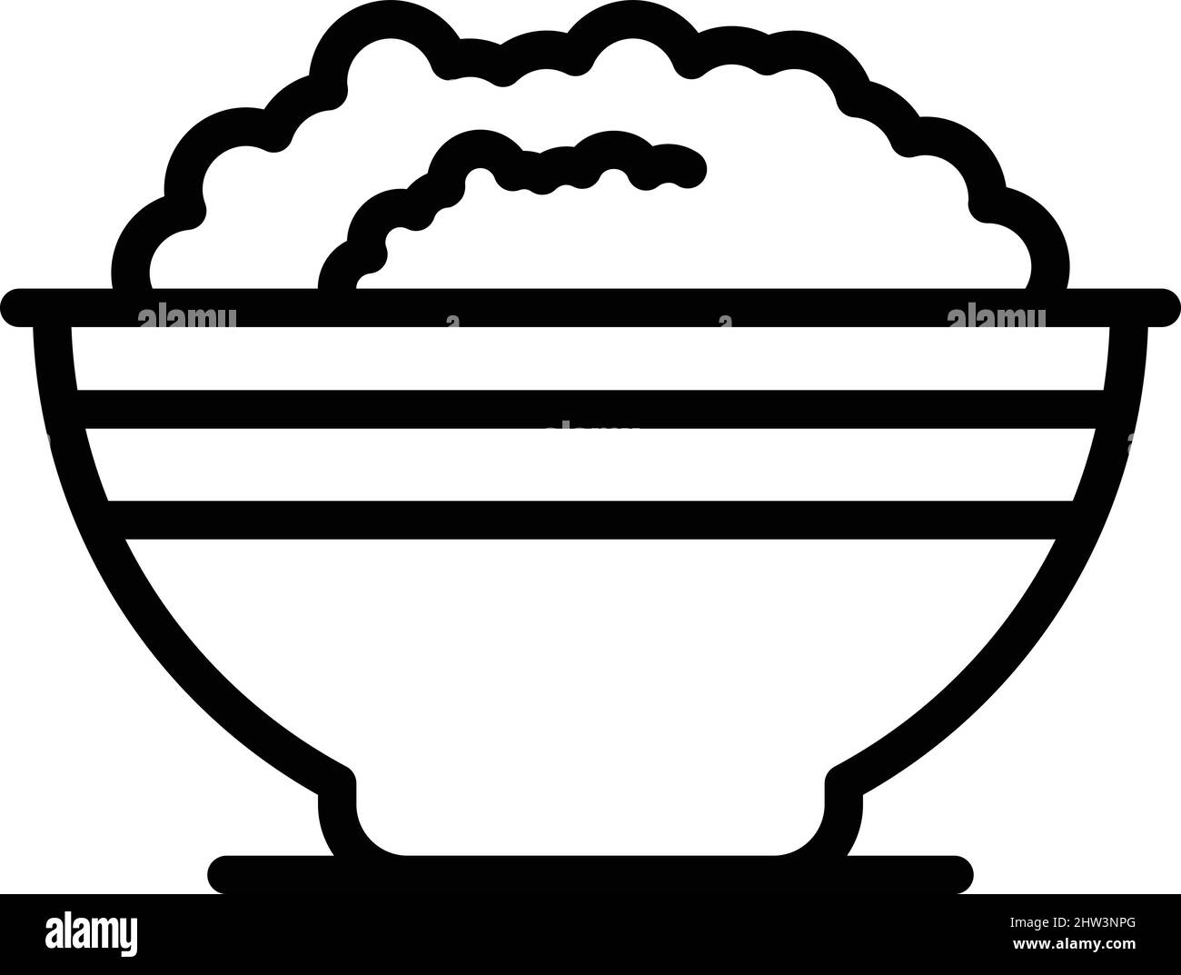Cereal breakfast icon outline vector. Milk bowl. Spoon eating Stock ...