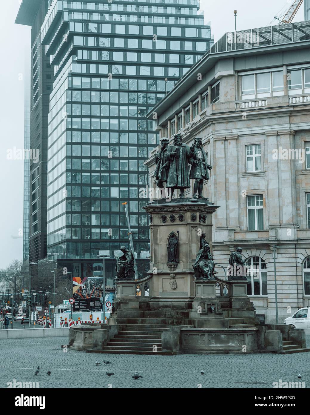 Famous monument of Johannes Gutenberg in Frankfurt, Germany Stock Photo ...
