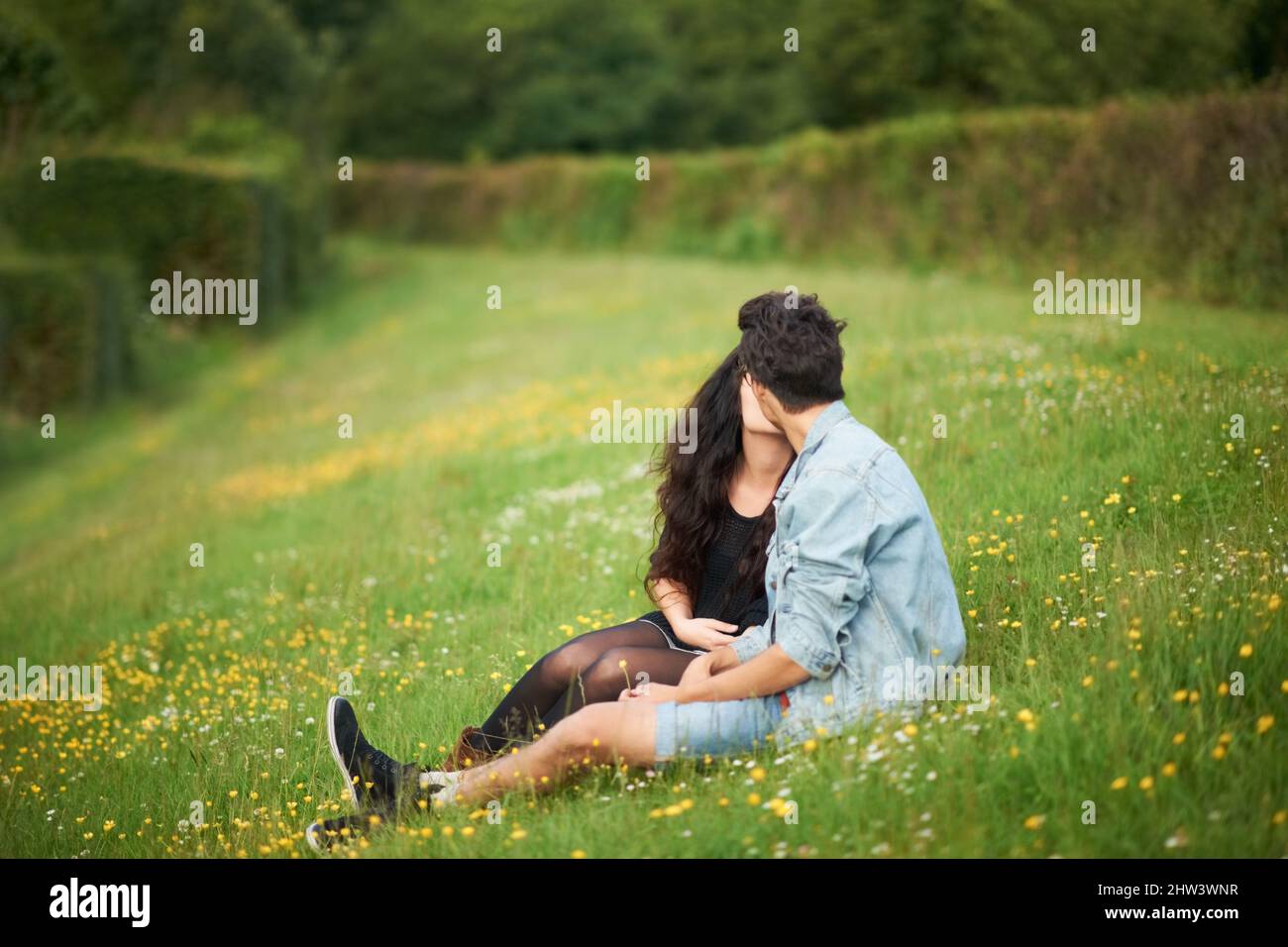 Couple in love outside in springtime hi-res stock photography and ...